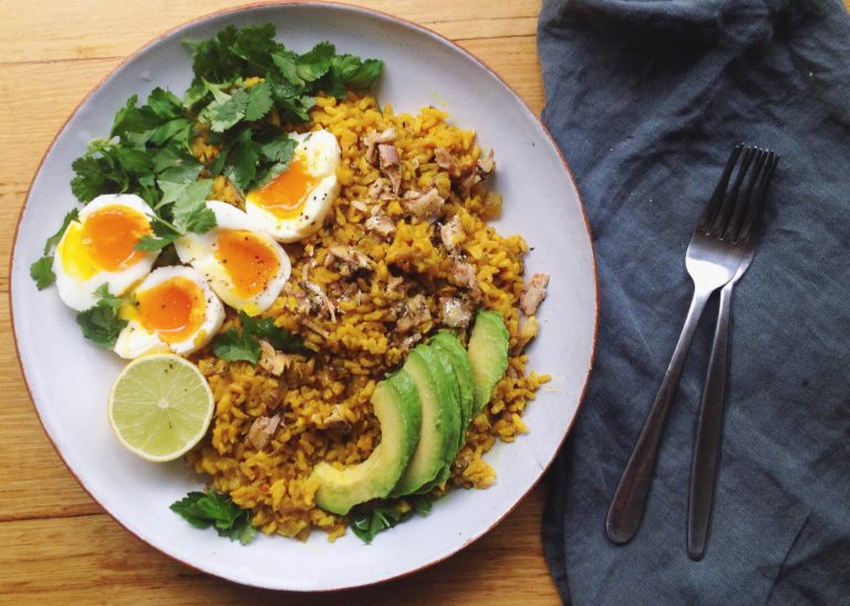 Brown rice kedgeree with tuna or sardines - CERES Fair Food