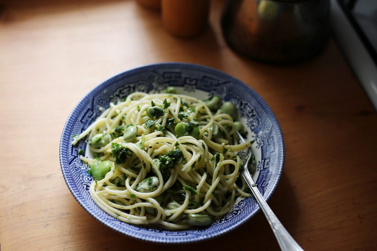 Broad Bean Pasta with Spring Pesto - CERES Fair Food