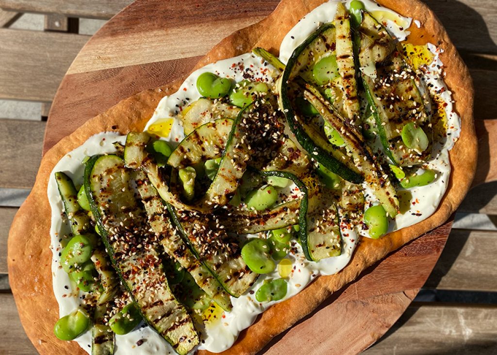 Broad Bean and Zucchini Flatbread - CERES Fair Food